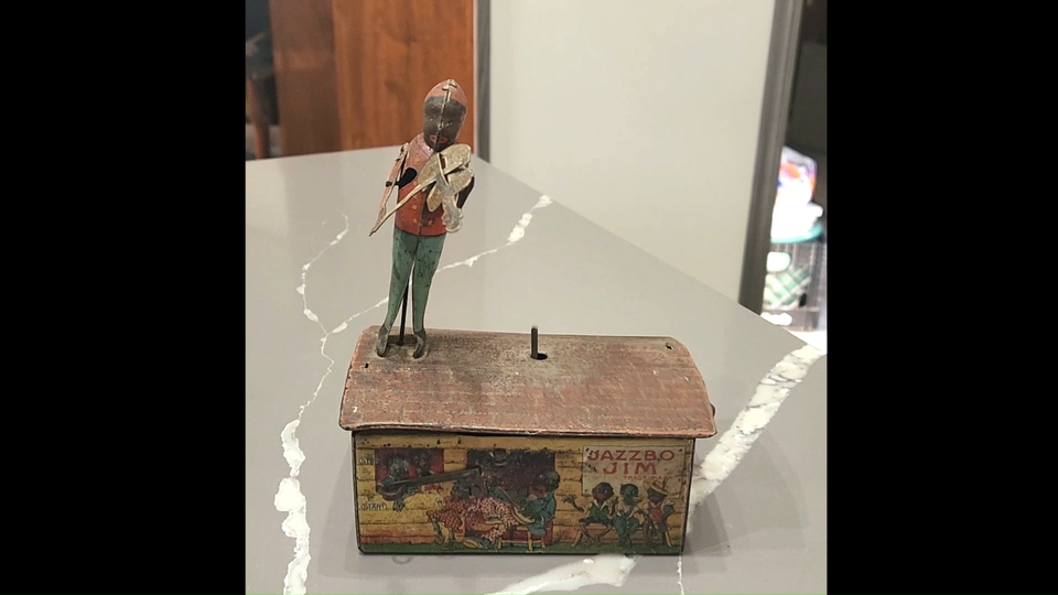 RARE 1921 Unique Art JAZZBO JIM Roof Dancer Jigger Wind-Up Tin Litho ...