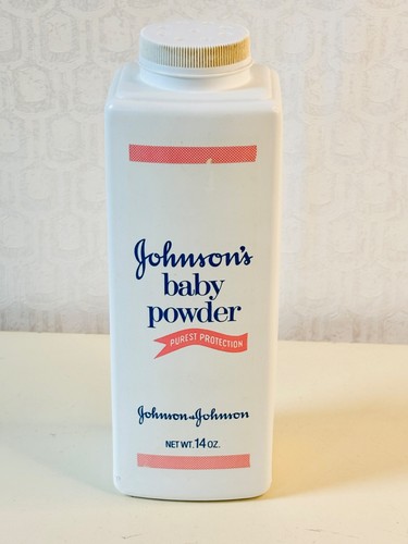 VTG 95% FULL JOHNSON'S TALC BABY POWDER EMBOSSED BOTTLE MOVIE PROP 14OZ ...