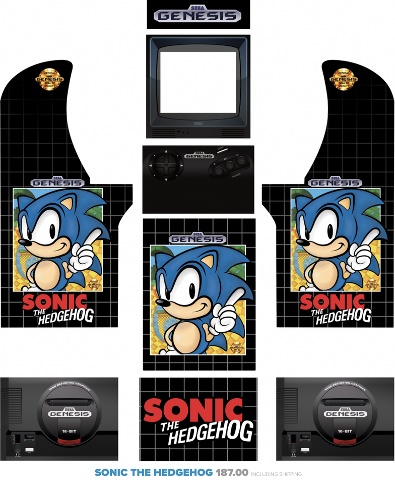 Sonic The Hedgehog. Arcade 1Up Custom Graphic Kit | eBay