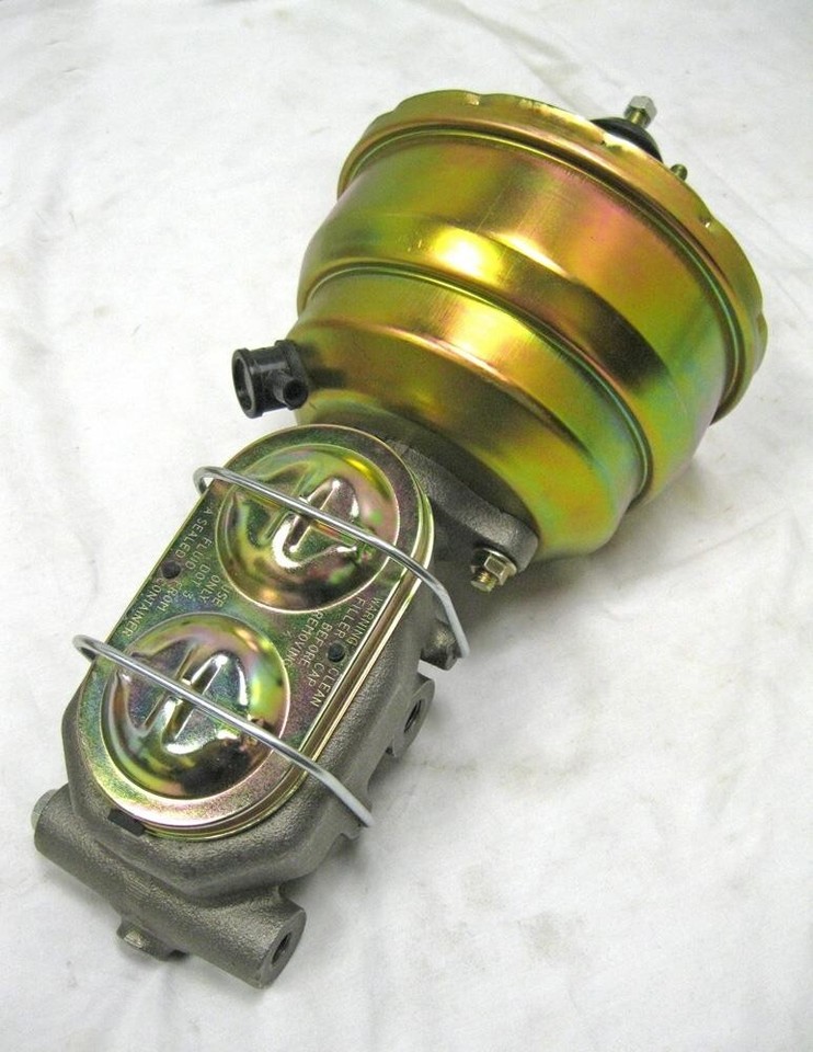 7" Zinc Street Rod Rat Rod Dual Power Brake Booster w/ Bail Top Master ...