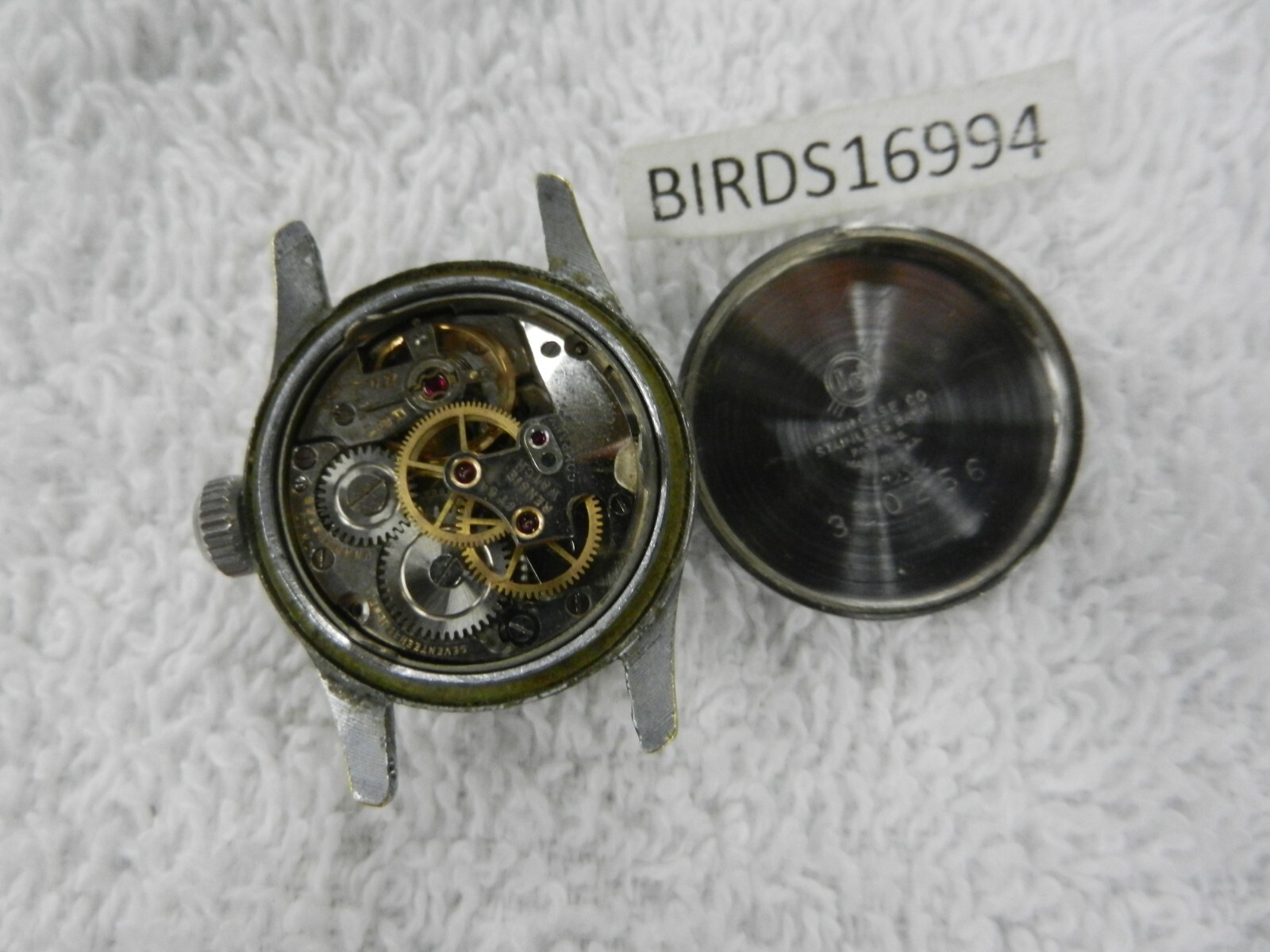 RARE Vintage Rensie Military Style 17 JEWELS CT 10 BOYS WATCH WORKING ...