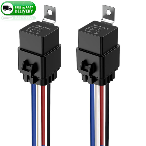 2 Pieces 40/30 Amp Waterproof Relay Switch 12AWG Harness Set - 12V DC 4 ...