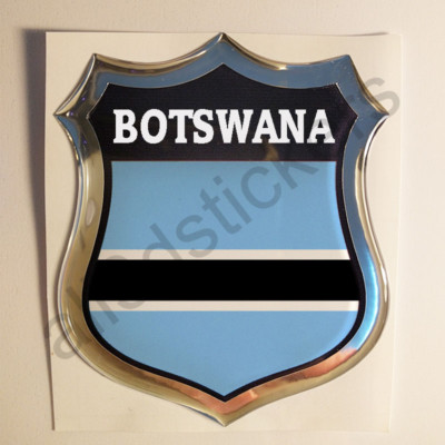 Sticker Botswana Emblem 3D Resin Domed Gel Botswana Flag Vinyl Decal ...
