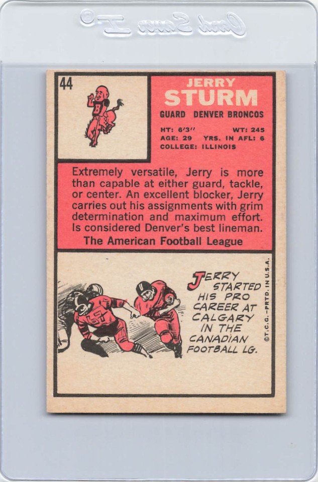 1966 Topps #44 Jerry Sturm Broncos EX/MT *DA-C9141 | eBay