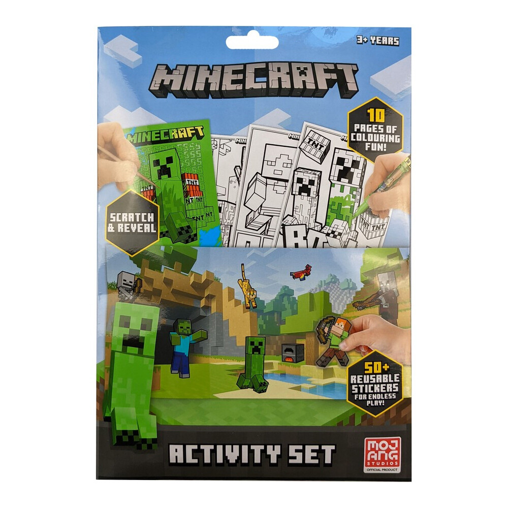 2x Minecraft Scratch & Reveal Activity Set Kids/Children Colouring Art ...