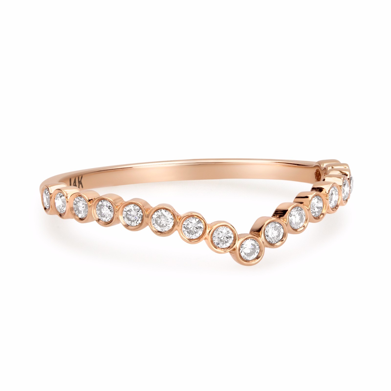 14k Yellow White or Rose Gold Diamond Chevron Stackable Ring Size 6 | eBay