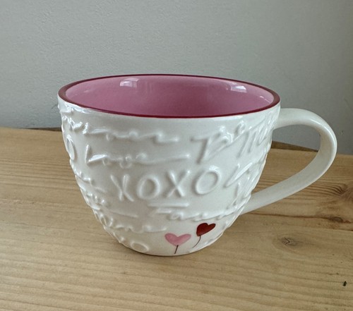 STARBUCKS 2007 Valentine raised XOXO, Be Mine coffee cup 12oz EUC | eBay