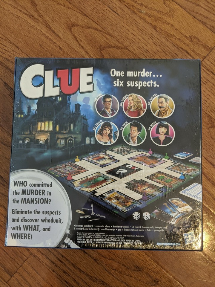 Clue Board Game - New - The Classic Mystery Game, Hasbro 630509477722 ...