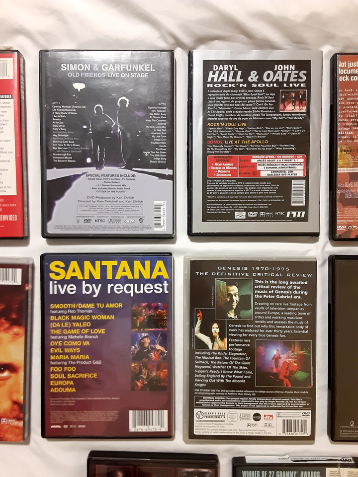 Rock 60's 70's Concert DVD Lot – Santana, Bob Dylan , Genesis , & More ...
