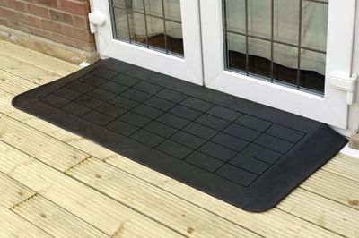 Rubber Wedge Threshold Ramp, 2" Threshold Ramp for Double Doors, Sloped ...