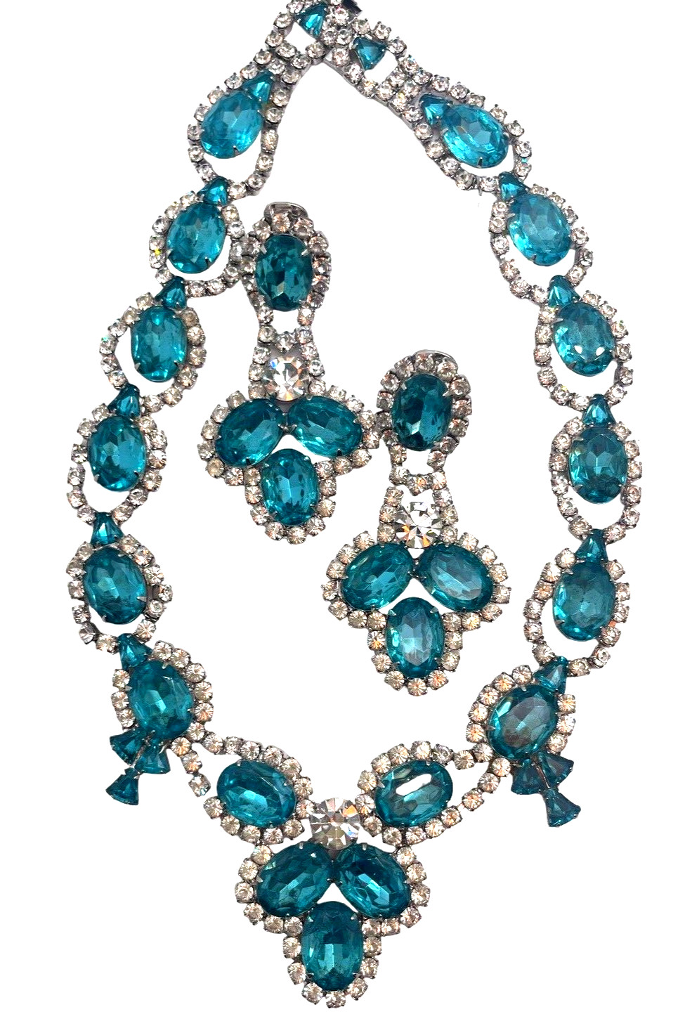 Signed Dominique Vintage Rhinestone Inset Bib Necklac… - Gem
