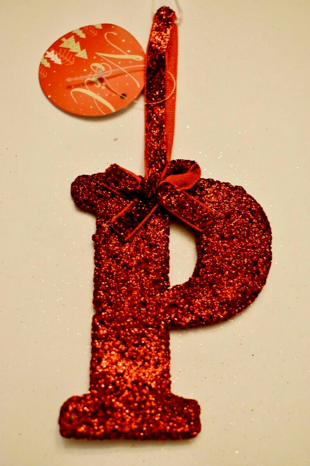 LUXURY RED GLITTER HANGING LETTER XMAS TREE DECORATION ALPHABET GIFT ...