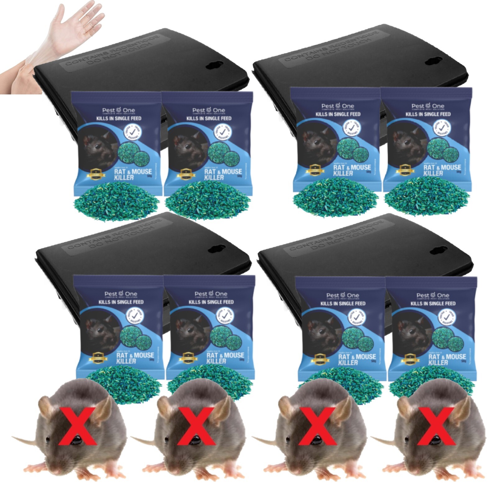 PROFESSIONAL Rodent Rat Box Station & STRONGEST POISON Single Feed ...