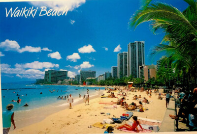 Hawaii Postcard Waikiki Beach | eBay