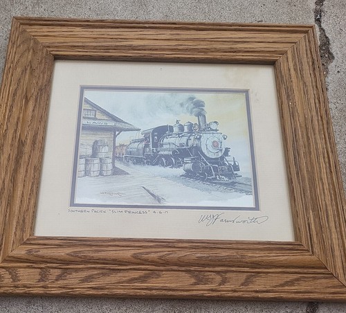 Slim Princess Locomotive train Signed Farnsworth western art Railroad ...
