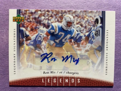 SIGNED RON MIX 2006 UD LEGENDS CERTIFIED FOOTBALL CARD AUTOGRAPH ...