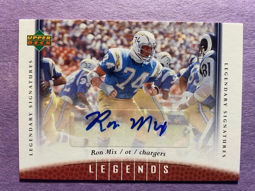 SIGNED RON MIX 2006 UD LEGENDS CERTIFIED FOOTBALL CARD AUTOGRAPH ...
