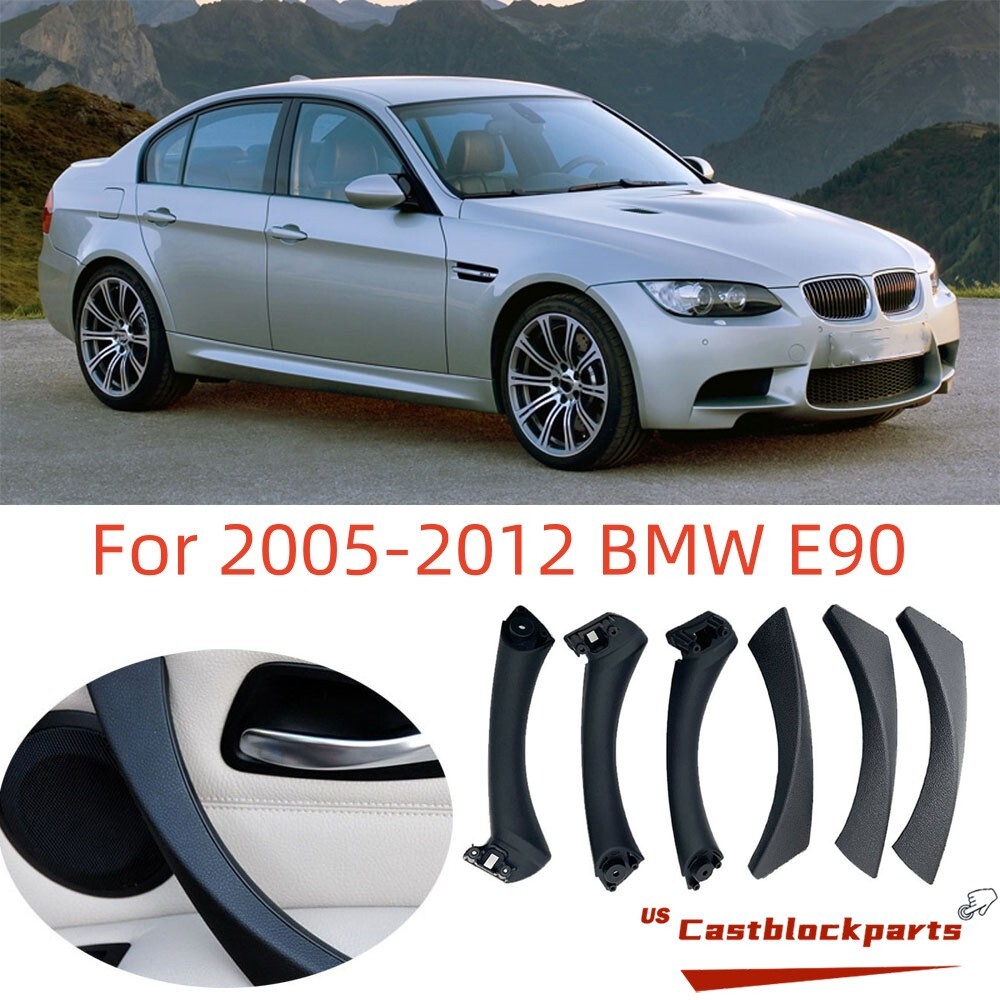 For BMW E90 2005-2012 6PCS Inner Door Pull Handle Trim Cover Panel ...