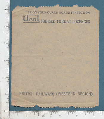 9047 Ucal Iodised Throat Lozenge medicine c 1935 finger towel British ...