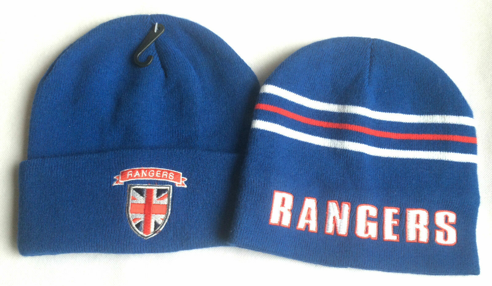 Men's Unisex Rangers Football Woolly Beanie Hat Blue Acrylic/Polyester ...