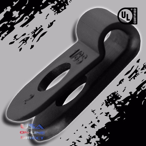100 PCS 1/8" Inch R-Type CABLE CLAMPS NYLON BLACK HOSE WIRE ELECTRICAL ...