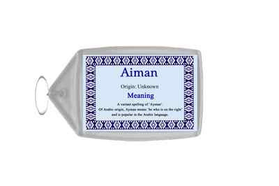 Aiman Personalised Name Meaning Keyring | eBay