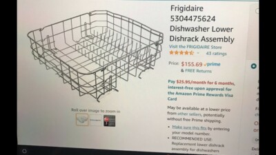 Frigidaire Dishwasher Lower Rack Assembly | eBay
