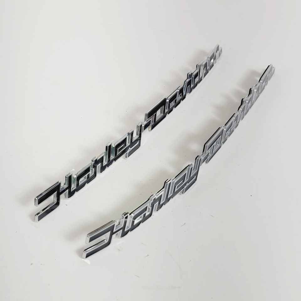 Harley Davidson Chrome & Black Fuel Tank Emblems Set 08-23 Touring OEM ...