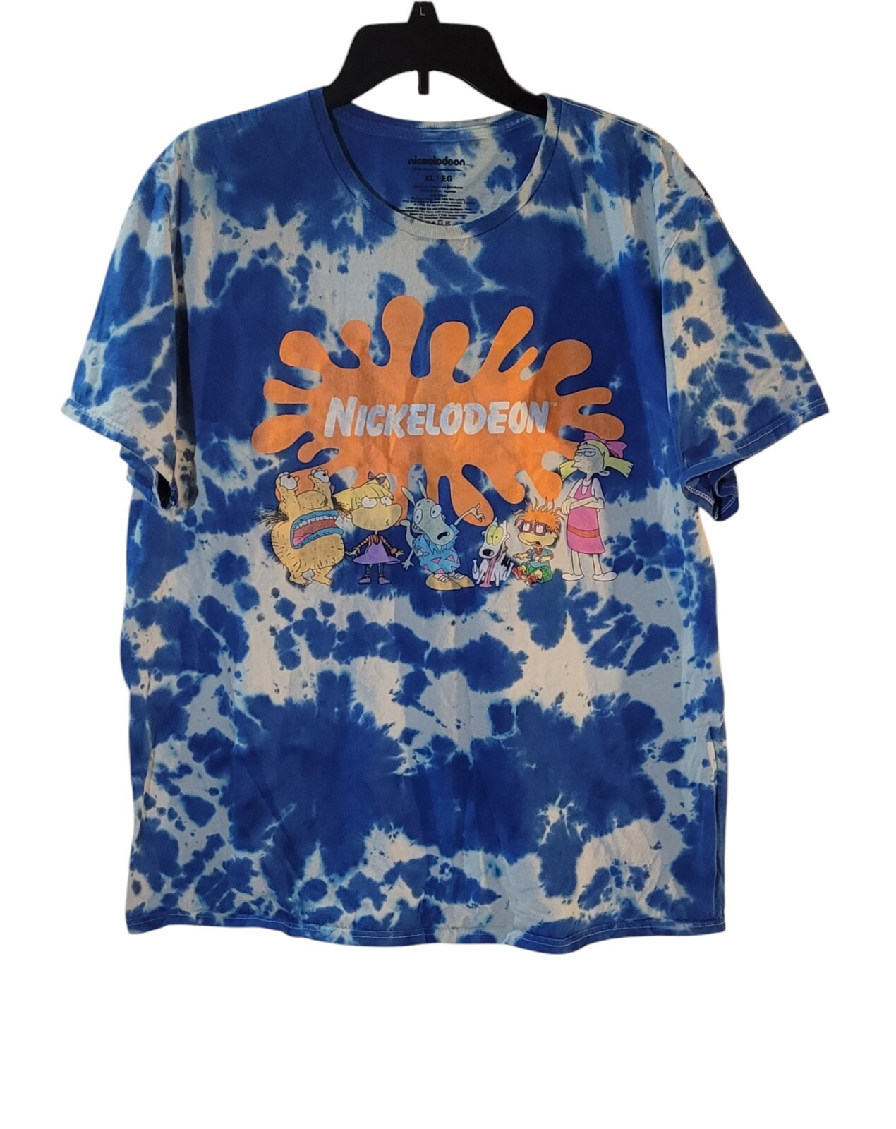 Nickelodeon 90s Cartoon Characters Blue/White TieDye … - Gem