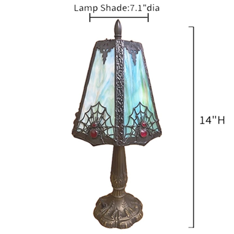 Spider Web Genuine Stained Glass Shade & Lamp Base | eBay