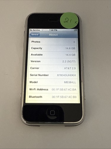 Apple iPhone 1st Generation - 16GB - Black - A1203 (GSM) | eBay