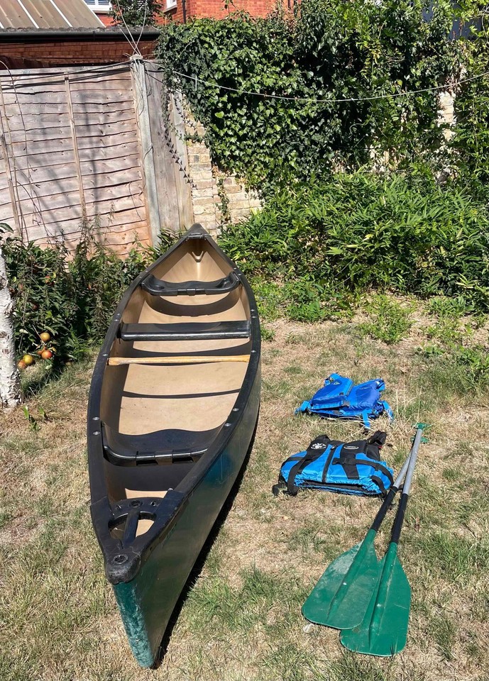 'OLD TOWN 'DISCOVERY SCOUT 158 CANADIAN CANOE WITH ACCESSORIES | eBay UK