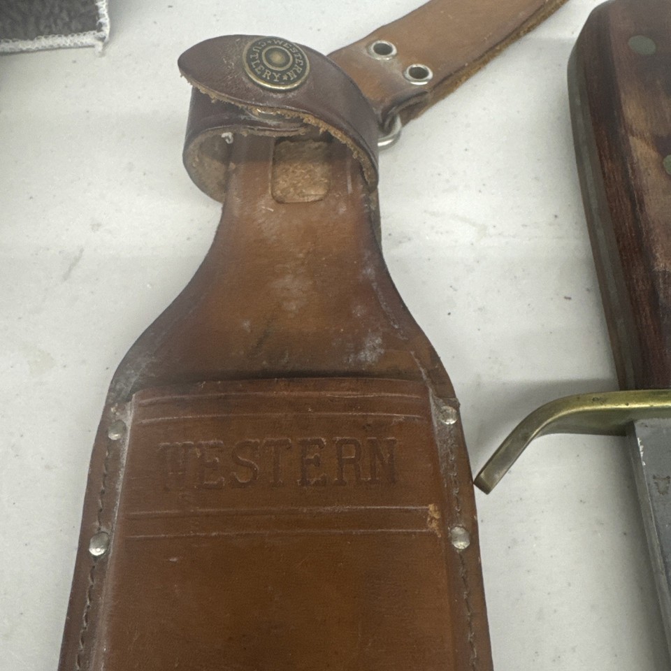 Linder Germany Big Western 15" Wood Handle Bowie Knife W/ Sheath | eBay