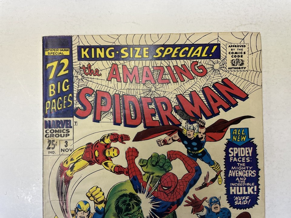 Spider-Man King-Size Annual #3 The Avengers, Hulk 1966 Silver Age ...