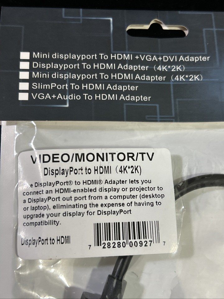 4K ULTRA HD Mini Displayport to HDMI + VGA + DVI Adapter Video/Monitor ...