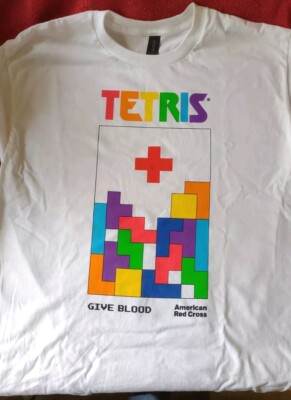 Tetris 40th Anniversary T Shirt Adult Large American Red Cross L New ...