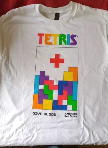 Tetris 40th Anniversary T Shirt Adult Large American Red Cross L New ...