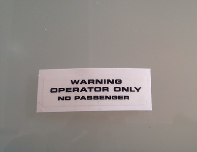 CT70 CT90 CT110 ST90 CR250 "No Passenger" Decal | eBay