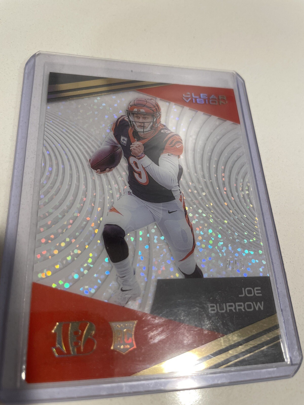 2020 Panini Chronicles Joe Burrow Clear Vision GOLD HOLO Parallel /5 ...