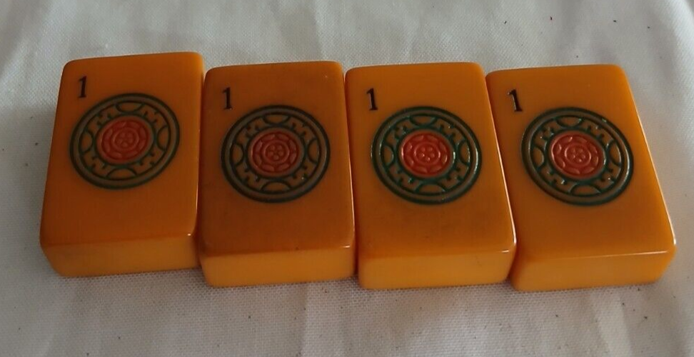 Butterscotch Mahjong Dots/Balls/Circles #1 Tile 1930's | eBay
