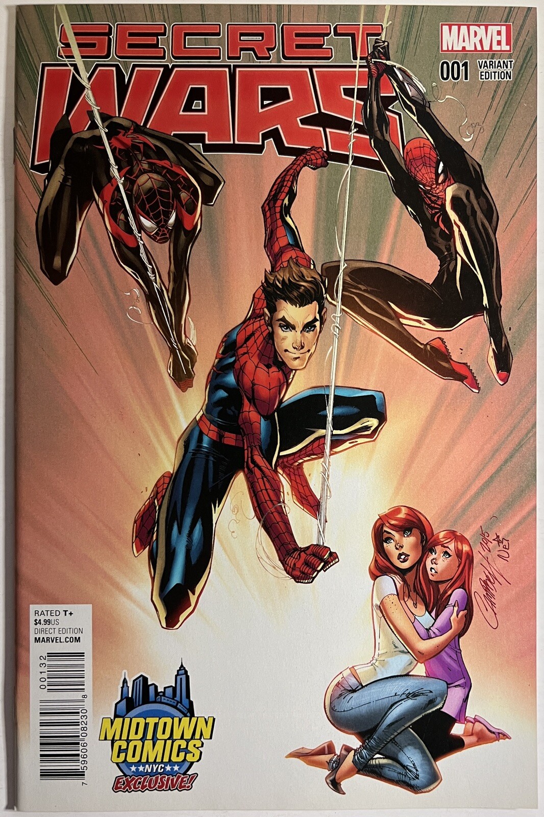 Secret Wars #1 J Scott Campbell Midtown Variant NM Spider-Man Miles ...