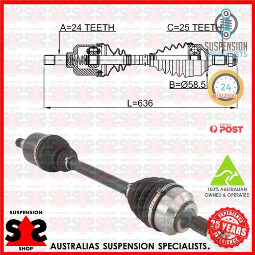 Front Axle Left Drive Shaft Suit PEUGEOT 3008 Mpv (0U_) 2.0 HDi 3008 ...