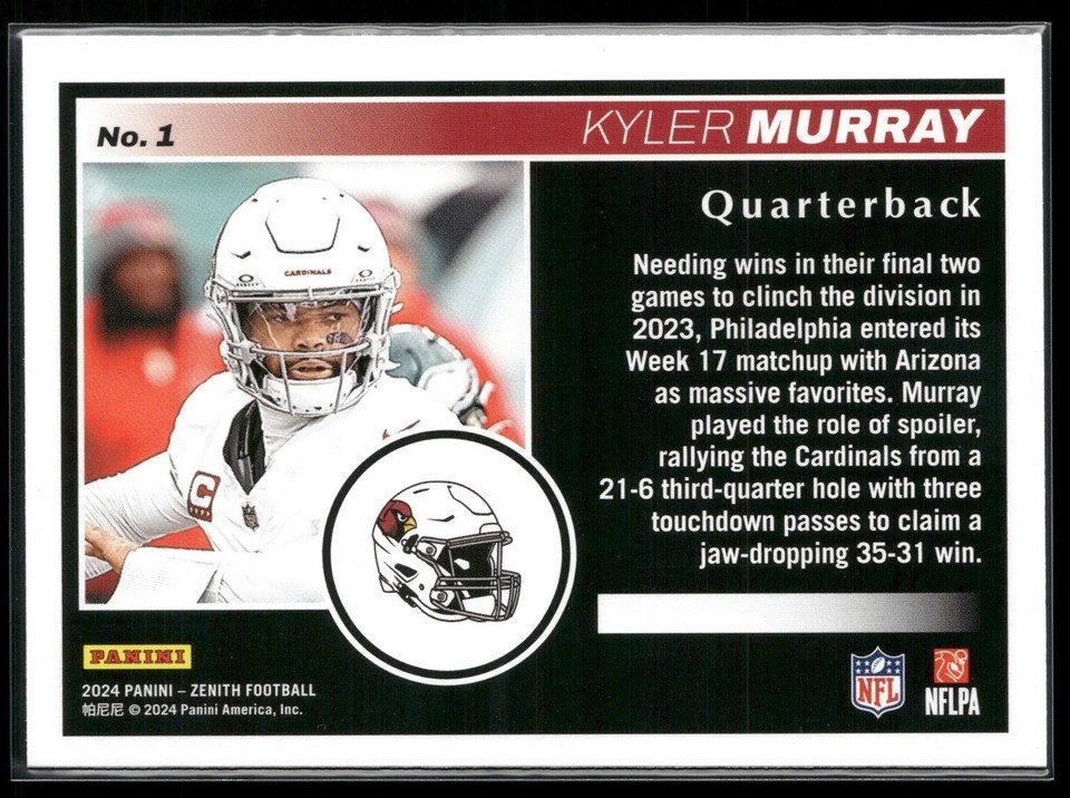 2024 Panini Zenith - Kyler Murray #1 | eBay
