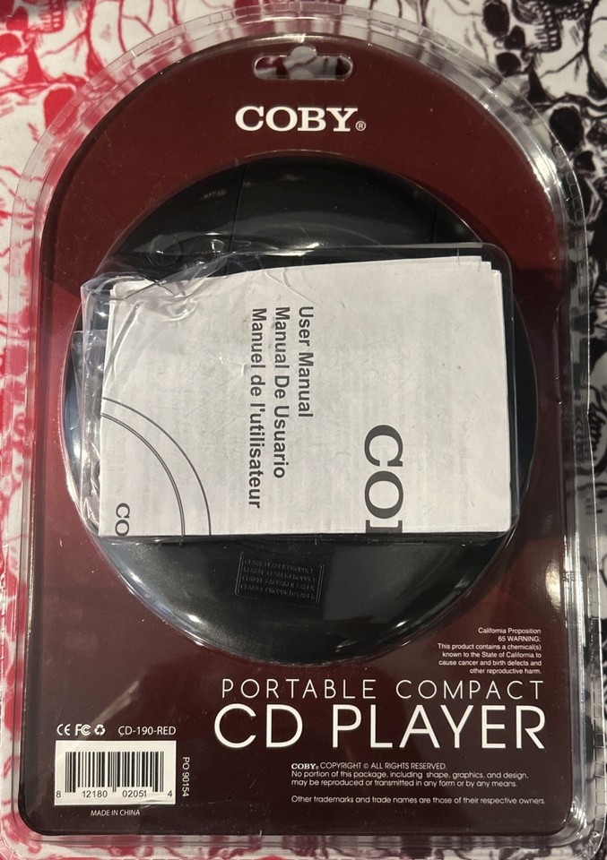 COBY Portable Compact CD Player CD-190-Red Factory Sealed Brand New | eBay