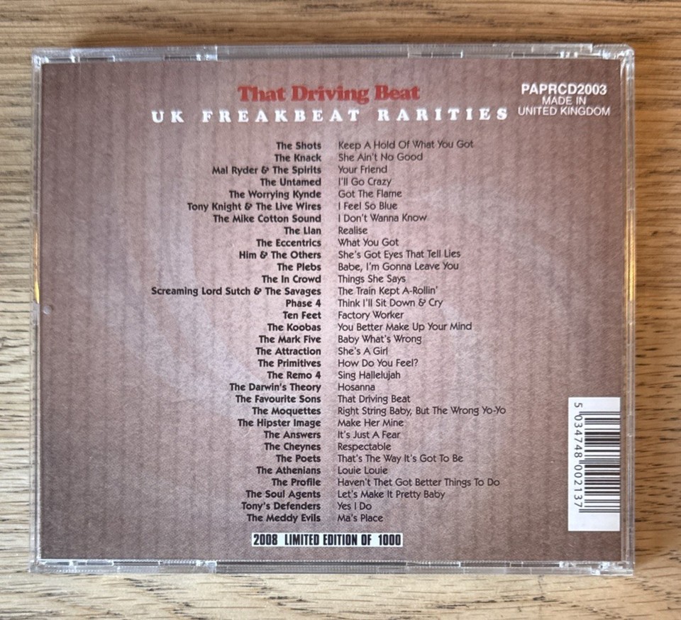 Various: That Driving Beat (UK Freakbeat Rarities 1963-1967) Limited Ed ...
