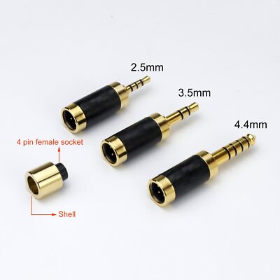 Replaceable 3 in1 Kits Headphone Plug 4.4mm 3.5mm 2.5mm Audio Jack Male ...