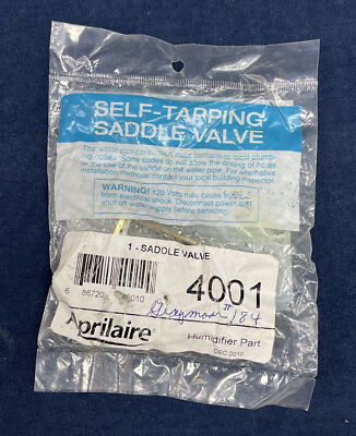 Aprilaire Humidifier Model 550 Self Tapping Saddle Valve 4001 OEM Parts ...