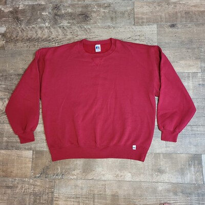 Vintage Russell Athletic Sweatshirt Mens XXL Red Sweater Blank Made in ...