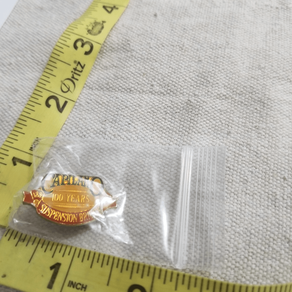 Capilano Suspension Bridge 100 years 1889-1989 vintage lapel pin 24 | eBay