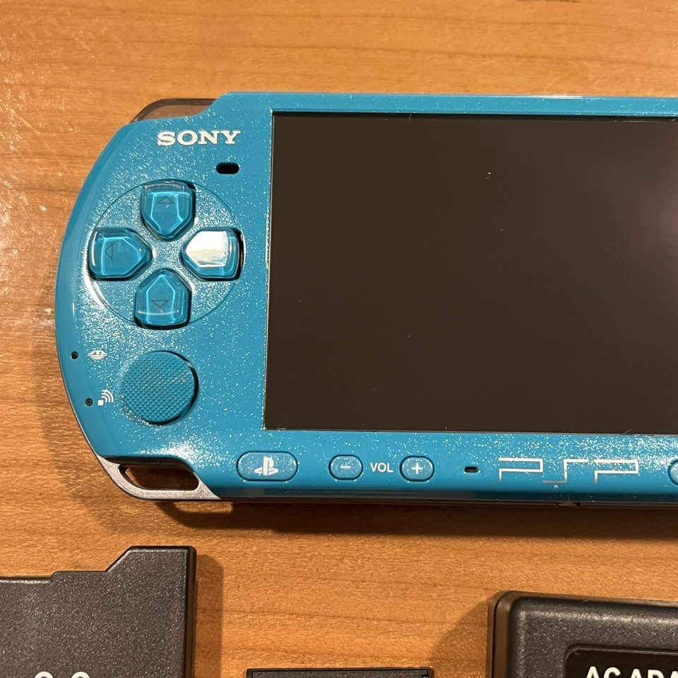 Rare Turquoise Sony PSP 3000 3006 System w/ 64gb Memory Card Bundle ...
